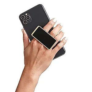 HANDL New York HANDLstick Black and Gold Professional Leather Collection Grip and Stand for Smartphone