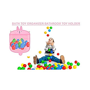 uxcell Bath Toy Organizer Keep Toys Dry Without -Tub Toy Storage - Quick Dry Bathtub Toy Holder Pink 15.7"x14"
