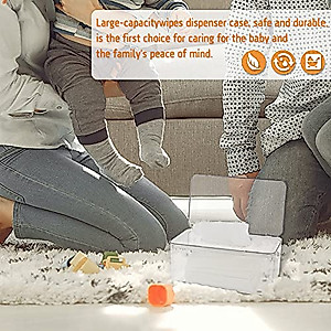 Flenpptly Baby Wipes Dispenser, Wipe Holder Wipes Container Large Capacity Keep Wipes Fresh & Easy to Open (Transparent)
