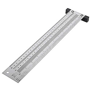 Ultra Precision Marking Ruler, Stainless Steel Metric Version Woodworking Scribing Ruler Gauging Tool High-precision T Square (12 inch)