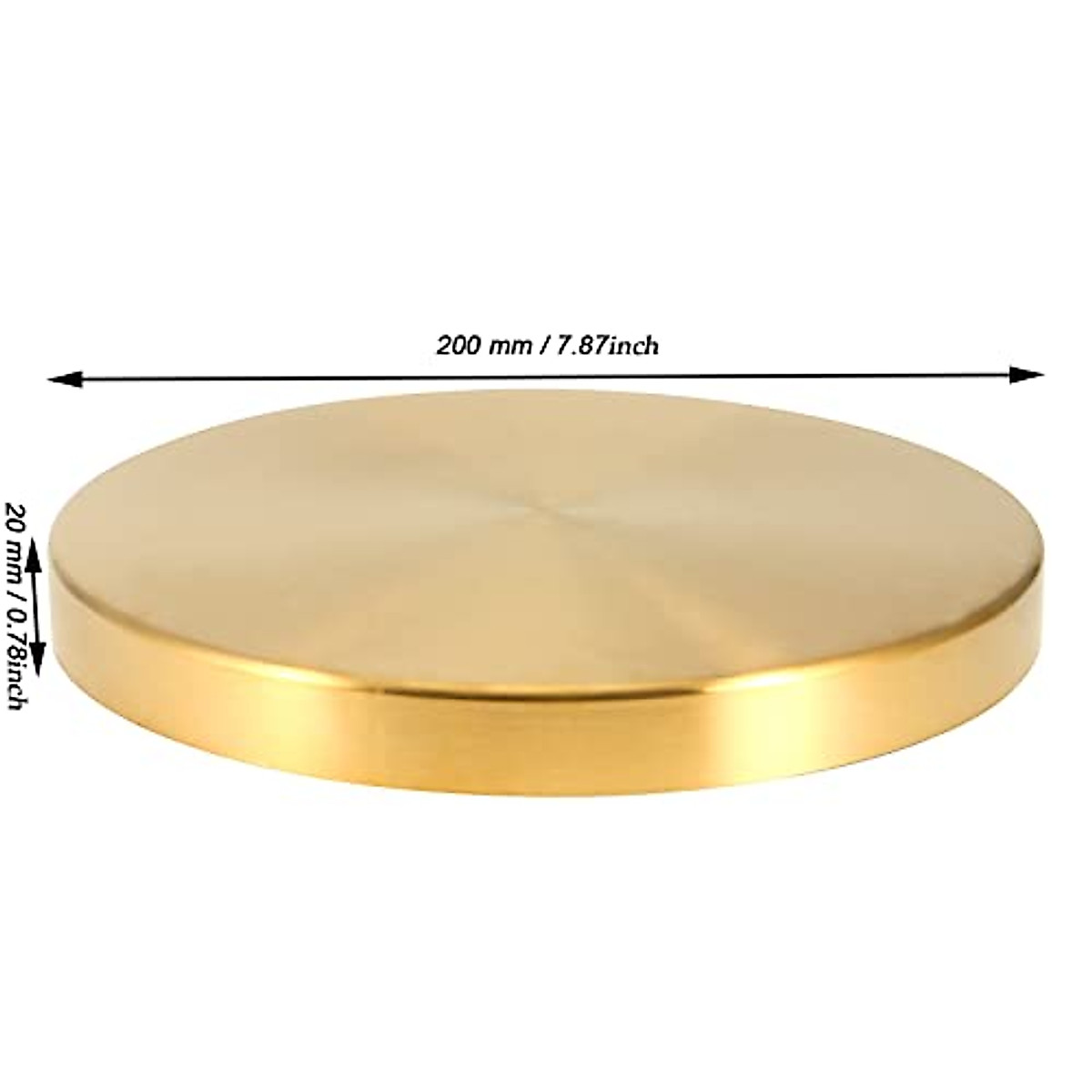 JOIKIT 2 Pack 8 Inch Round Gold Serving Tray, Stainless Steel Metal Decorative Platter, Round Metal Serving Tray Storage Trays Coffee Dish Plate for Organizing Makeups, Jewelry, Tableware