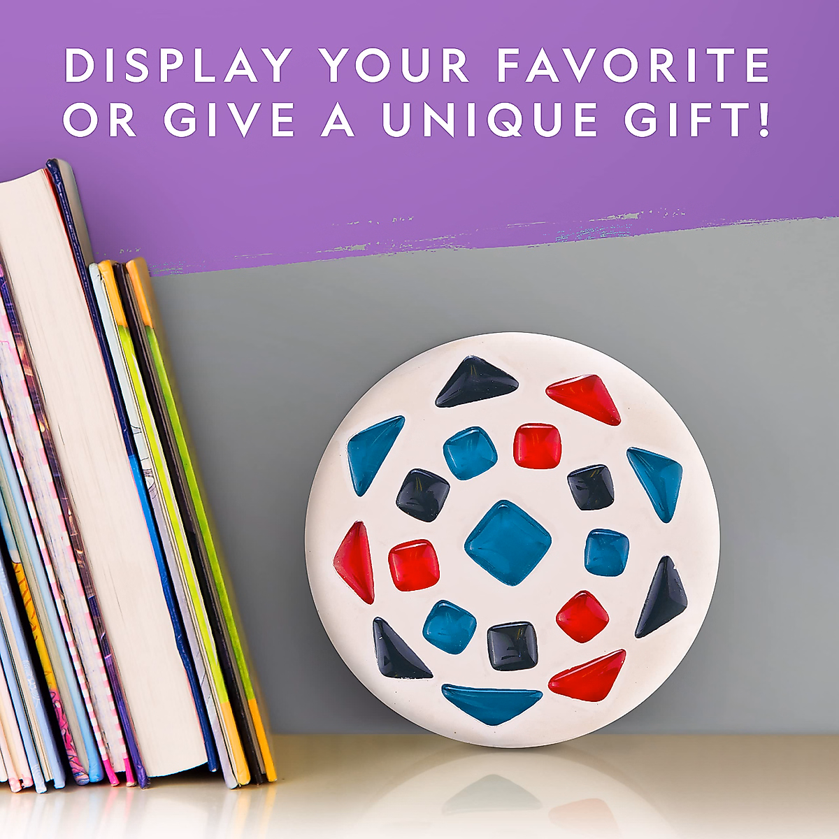 National Geographic Mosaic Arts and Crafts Kit for Kids - Mosaic Kit for Creating 3 Glass Tile Mosaic Art Projects, Includes Glass Tiles, Templates, Plaster & More, Art Supplies, Mosaic Kits for Kids