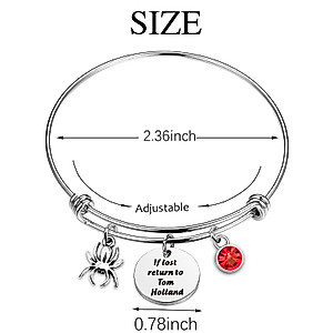 Inspirational Spider Bracelet for Women Man If Lost Return to Tom Holland Spidermen Fan Gifts for Dauhhter Son (Bracelet)
