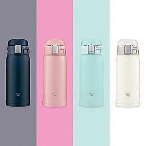 Zojirushi SM-SF36-WM Water Bottle, Direct Drinking, One-Touch Opening, Stainless Steel Mug, 12.2 fl oz (360 ml), Pale White