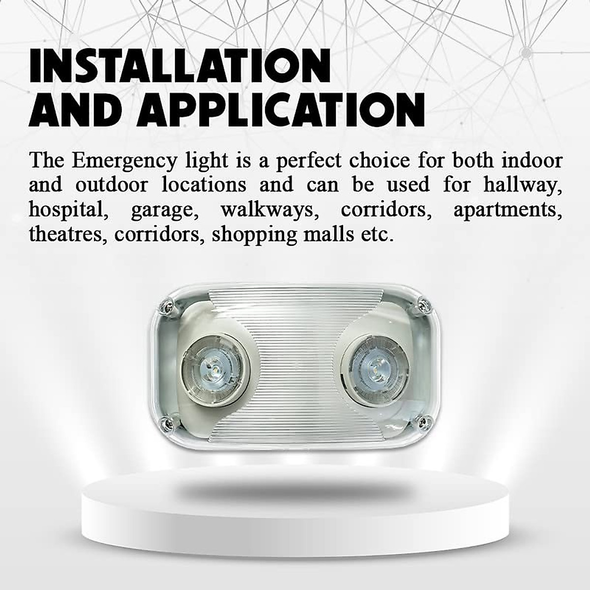 Ciata Waterproof Emergency Lights for Home, Emergency Exit Light, Emergency Lighting, Led Emergency Lights with Battery Backup, Emergency Lights for Business, and Commercial Emergency Light fixtures