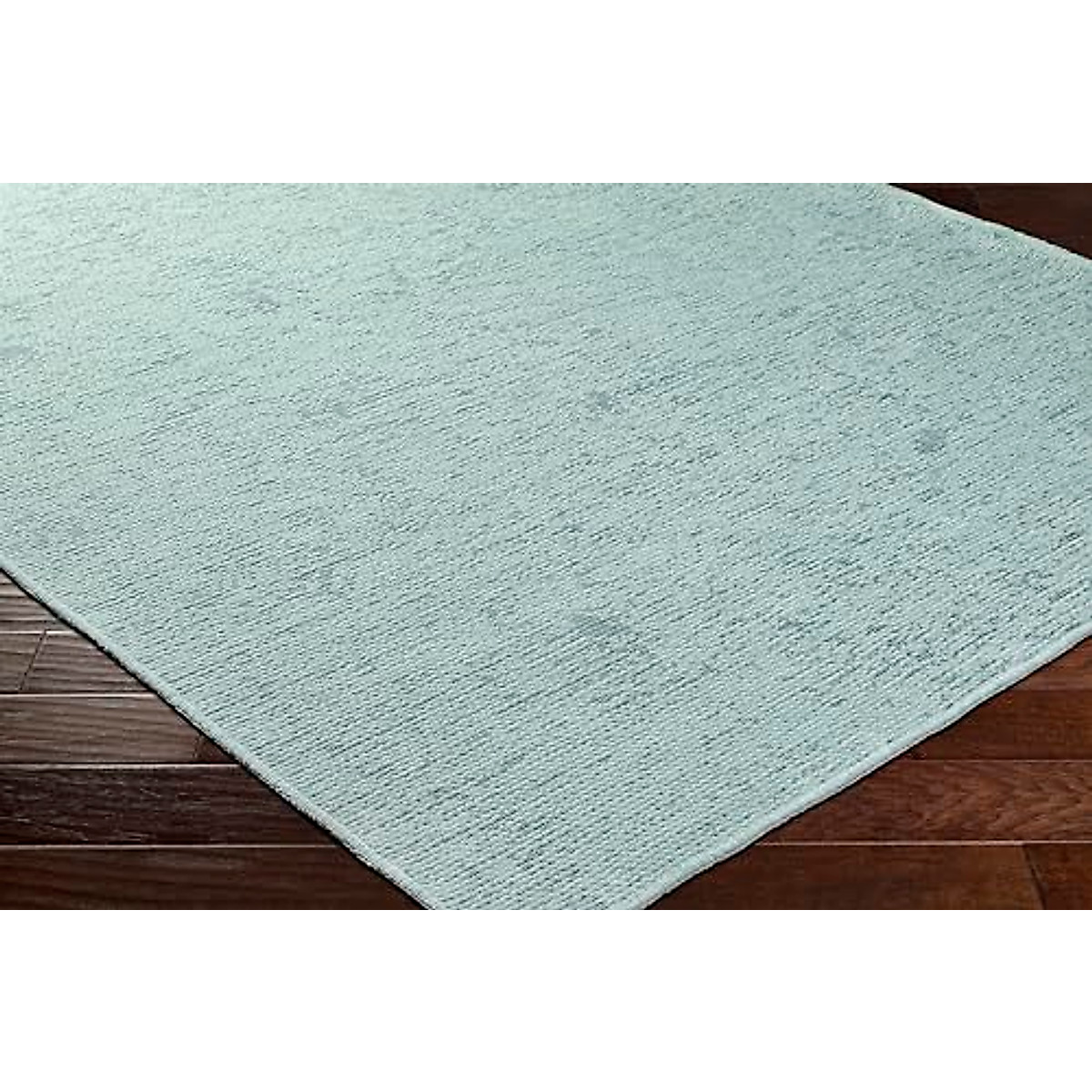 Mark&Day Washable Rugs, 7x9 Tobey Solid and Border Seafoam Area Rug, Green Carpet for Living Room, Bedroom or Kitchen (6'7" x 9', Machine Washable)