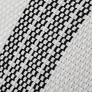 SEEKSEE Black and White Stripes Hand-Woven Rectangular Waist Throw Pillow Covers, Stylish Modern Minimalist Design for Sofa, Bedroom, Living Room(Lumbar 12 x 20 Inches,1PC)…