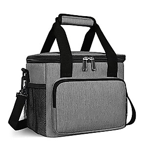 Deosk Lunch Box for Men/Women,Insulated Lunch Bag Cooler Bag,Leak-Proof Large Beach Cooler Adult Lunch Box for Work/Picnic/Travel(M-grey)