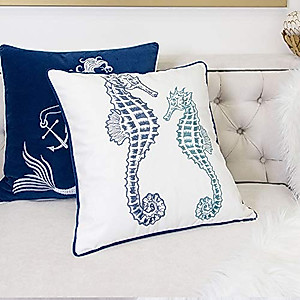 Homey COZY 71155-Seahorse Accent Pillow, Single, Blue