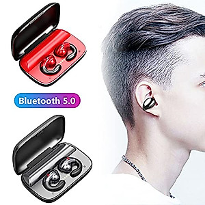 schicj133mm Bone Conduction Headphones - S19 Bone Conduction TWS Bluetooth 5.0 Handsfree Wireless Earphones Sport Earbuds - Red