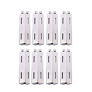 Replace parts 8 Pack Stainless Steel Heat Plates and Stainless Steel Grill Burners Replacement for Bakers and Chefs GR2039201-BC-00, GD430, ST1017-012939, Grill Chef, Members Mark Gas Grill Models