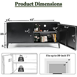 DOALBUN Metal Storage Cabinet, 2 Door Metal Locking Cabinet, Steel Lockable Office Storage Cabinet with 2 Shelves for Home Office, Garage and Warehouse (Black)