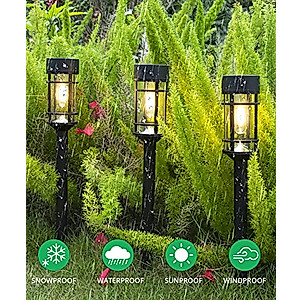 ILANCK Solar Pathway Lights 8 Pack, Bright Solar Lights Outdoor Waterproof IP65, LED Solar Garden Lights Metal Landscape Lighting for Yard, Lawn, Driveway…