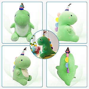 Dinosaur Stuffed Animals Toys Cute Dinosaur Plush Toys Dolls with Unicorns Horn Soft Dino Plushies Birthday Gifts for Boys Girls 9.8 Inch