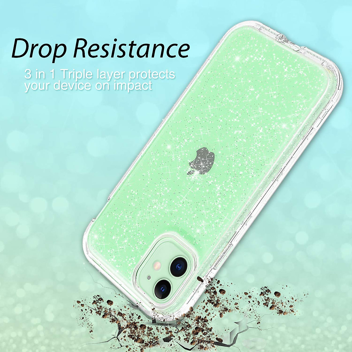 Coolwee Glitter Full Protective Case Compatible with iPhone 12, Compatible with iPhone 12 Pro Heavy Duty Hybrid 3 in 1 Rugged Shockproof Women Girls Rose Gold for Apple iPhone 12 Pro 6.1 inch