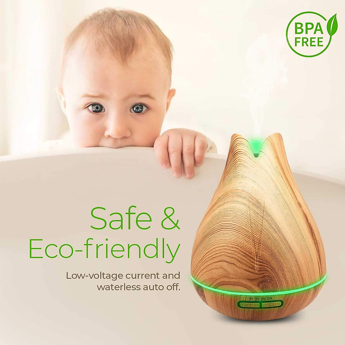 Aromatherapy Essential Oil Diffuser Gift Set with 20 Oils and Rotating Display Stand - 400ml Ultrasonic Diffuser with 20 Essential Plant Oils - 4 Timer & 7 Ambient Light Settings