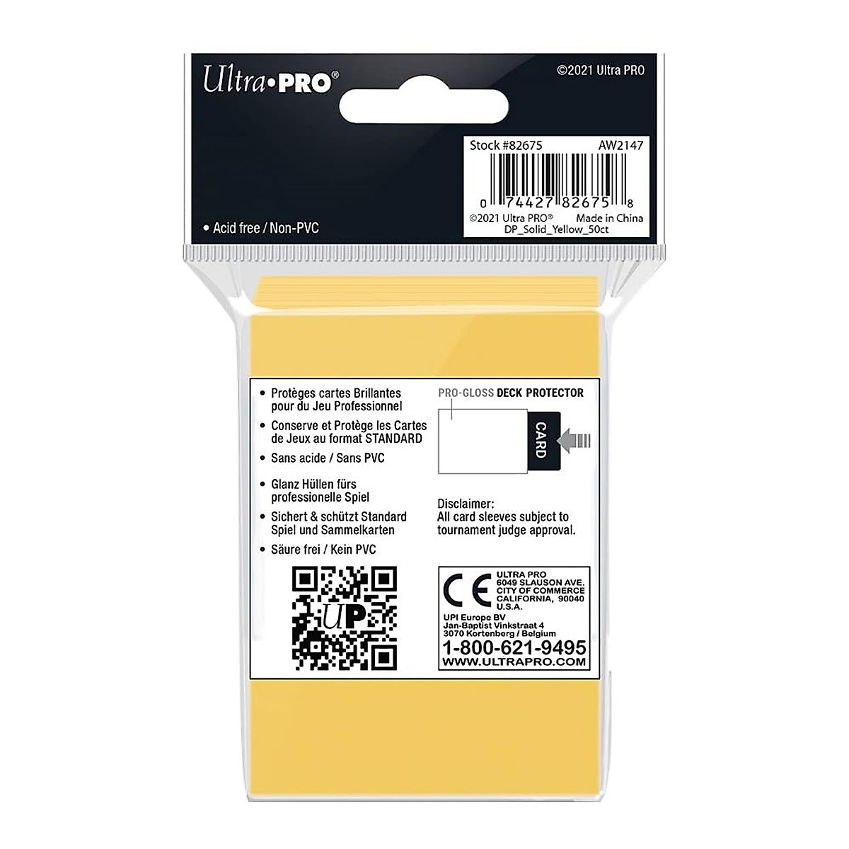 Ultra Pro Standard PRO-Matte Deck Protectors (for Magic & Pokemon) - Yellow (50 ct.)