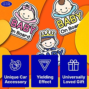 GEEKBEAR Baby on Board Car Sticker - Character Design, Reflective, Weather-Resistant (05. Prince)