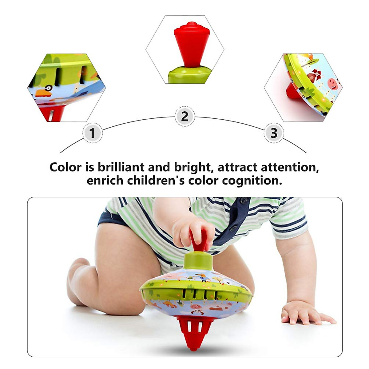 STOBOK Spinning Top Toy, Metal Finger Top, Gyroscope Educational Child Toys, Baby Interactive Games Metal Kids Toys for Kid Toddler Rotating Game Toy