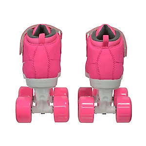 New Epic Galaxy Elite Pink Quad Roller Skate 3 Pc. Bundle w/Bag & Extra Laces (Pink & Black)! (Youth 5)