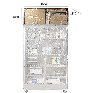 Storage Shelving Top Cover, Extend Coverage for Items on Top of Your 5-Shelf Unit 48" Wx18 Dx18 H Easy View One Side See Through Panel (Top Cover Only)…