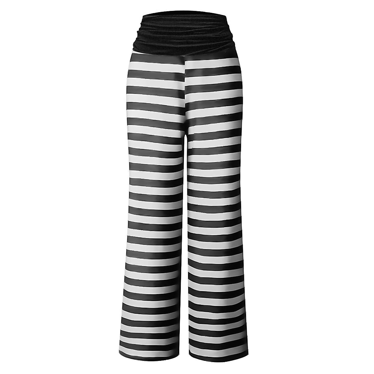 Gracyoga Women's Comfy Pajama Pants Wide Leg Lounge Palazzo Yoga Pants Stretch Casual Floral Print Fold Waist Pants