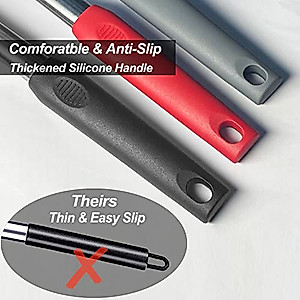 2 Pack Spatulas, Solid & Slotted Silicone Spatula Set, Stainless Steel Handle Coated with Silicone, Non Stick Turners, Heat Resistant BPA Free Rubber Spatulas for Fish, Eggs, Pancakes, WOK, Black