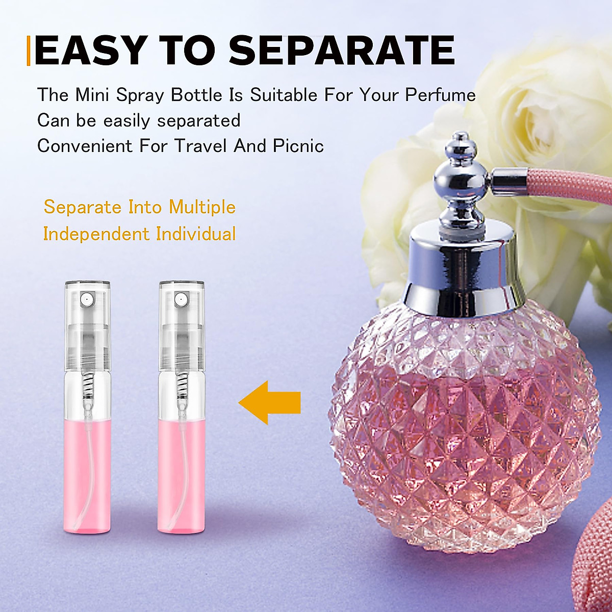 Csdtylh Mini Spray Bottle 5ml, Refillable Glass Spray Bottle, Glass Bottle Atomizer, Perfume Mouthwash Atomizer for Cleaning 5ml Refillable Container for Travel, Essential Oils, Perfume 60 Pcs, 5ml