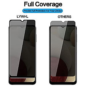 [2 Pack] for Samsung Galaxy A12 / A13 / A32 5G / A42 / A03S / A03 / A02S / A02 Screen Protector, Anti Spy Privacy Screen Protector Tempered Glass Film, 9H Anti Scratch No Bubble Easy Install - Black