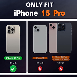 SHIELDON Case for iPhone 15 Pro 5G 6.1", Genuine Leather iPhone 15 Pro Wallet Case Flip Cover RFID Blocking Card Slots Magnetic Closure Shock-Absorbent Case Compatible with iPhone 15 Pro 2023 - Black