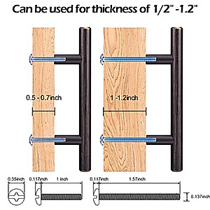 30 Pack Bronze Solid Cabinet Handles Drawer Pulls, 5.38-inch/136mm Length (3-inch Hole Center) Door Handle (1/2-inch Diameter) Kitchen Stainless Steel Cabinet Hardware Handle, Oil-Rubbed Bronze