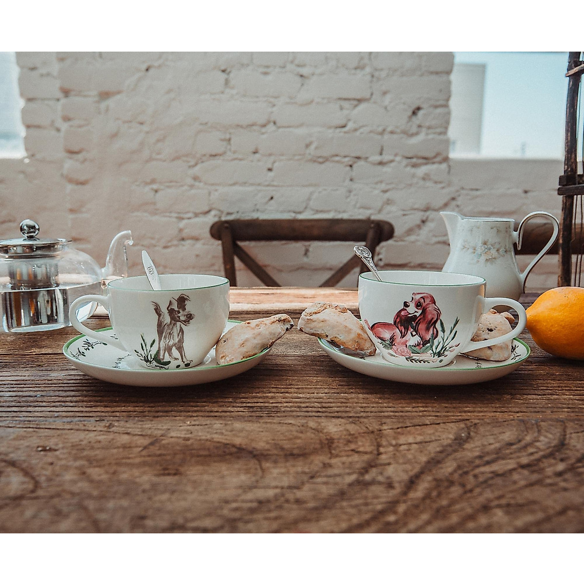 Disney Lady and the Tramp Bone China Teacup and Saucer | Set of 2