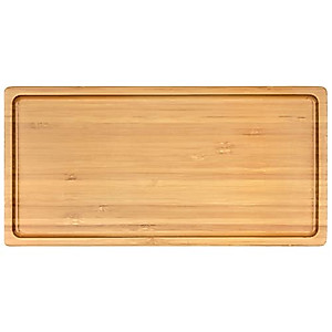 BambooMN Organic Bamboo Serving Tray, Vanity Tray, Tea Serving, Appetizers, Snacks, Charcuterie Tray - Rounded Edges, 11"x5.5"x0.6" - 1 Piece