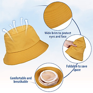 Geyoga 8 Pack Cotton Bucket Hat Foldable Packable Fishing Hat Beach Cap for Kids Teen Girls Women Men (Bright Colors)