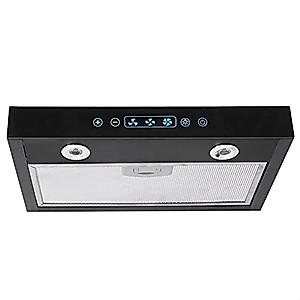 1 Set Under Cabinet Range Hood 12V Cooking Range Hood 3 Speed Adjustable with Touchable Screen LED Light Suitable for RV Yacht Kitchen