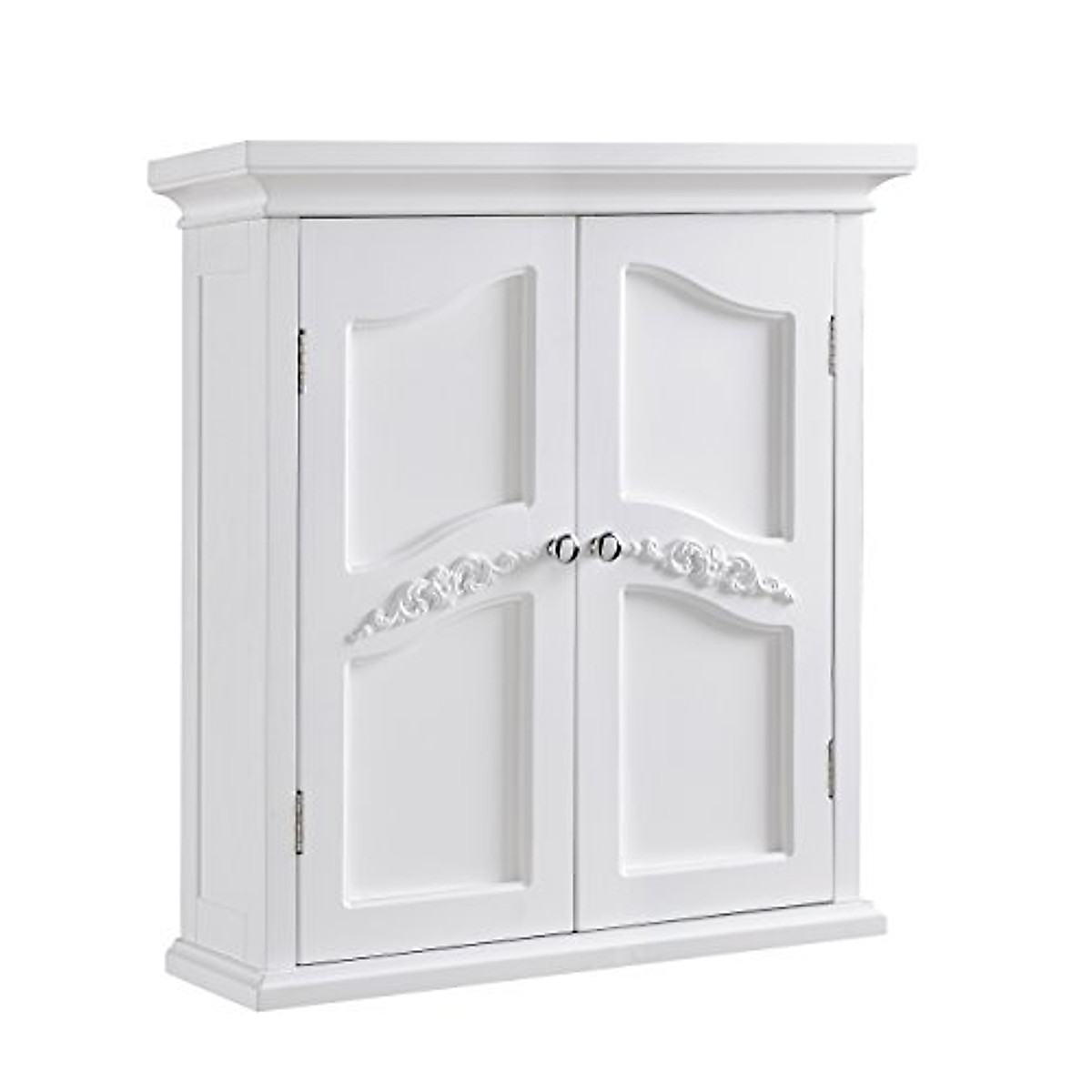 Teamson Home Versailles Removable Wooden Wall Cabinet with 2 Shelves, White