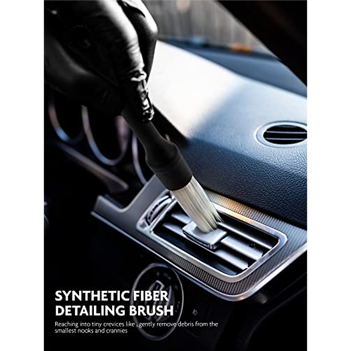 Fantasticlean 9PCS Car Interior Detailing Set, Microfiber Cloth & Applicator, Detailing Brushes, Natural Bristles, Scratch-Free & Ultra-Soft for Seats Leather Care or Cleaning