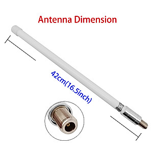 1090MHz 978MHz Dual Band ADS-B Antenna N-Type Female Outdoor 5dBi Fiberglass Antennas + 10ft N-Male to SMA-Male Extension Cable