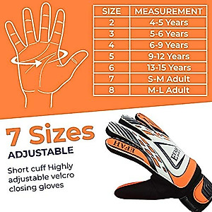 EFAH SPORTS Soccer Goalie Goalkeeper Gloves for Kids Boys Children Football Gloves with Strong Grips