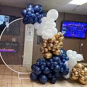Navy Blue and Gold Balloons Garland Kit, 167 pcs Navy Blue White Gold Balloons Arch Kit for Birthday Baby Shower Wedding Graduation Class of 2024 Prom Party Decorations