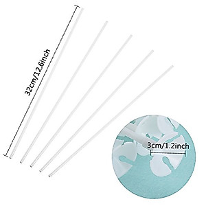 PP OPOUNT Upgraded Version 100 Pieces White Plastic Balloon Sticks Holders and Cups for Christmas Decoration Party and Wedding Decoration