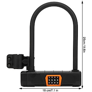 XIXIDIAN Bike U Lock Heavy Duty Bike Lock Bicycle Lock,U Lock and 4 ft Length Security Cable with Sturdy Mounting Bracket