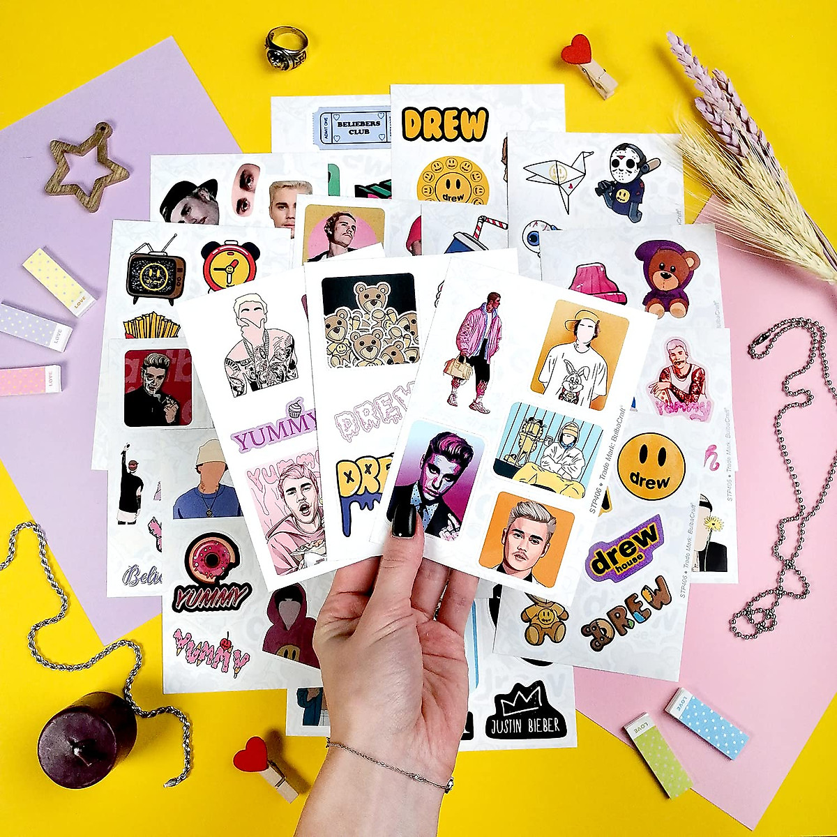 BulbaCraft Pop Singer Stickers - 110pcs R&B Singer Stickers for Teens & Laptops