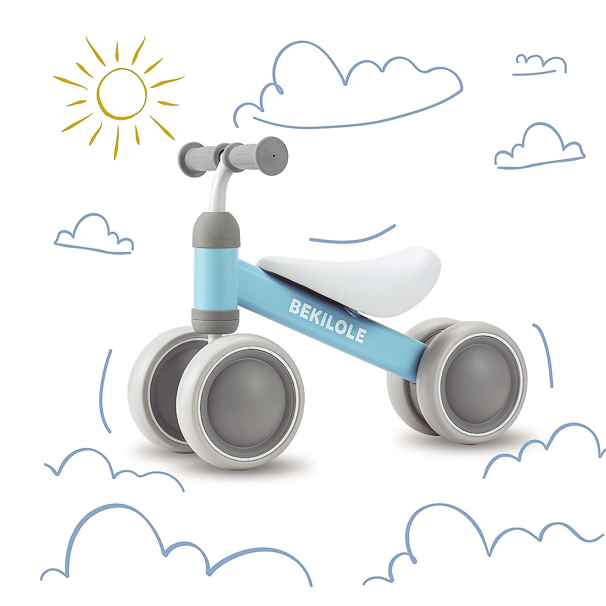 BEKILOLE Balance Bike for 1 Year Old Girl&Boys Gifts Pre-School First Bike and 1st Birthday Gifts - Train Your Baby from Standing to Running | Ideal One Year Old Toys (Sky Blue)