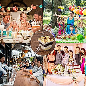 Colovis Mini Dessert Cups, 100 CT 2oz Clear Plastic Parfait Appetizer Cups with Spoons Mini Square Dessert Bowls for Serving, Tasting (100)