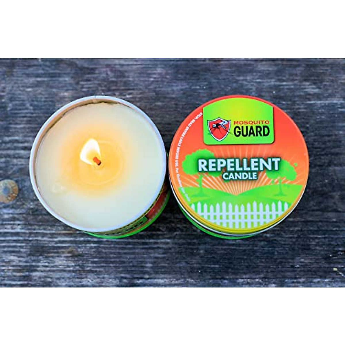 Mosquito Guard 12oz Repellent Candle - Burns 35 Hours, Refreshing Aroma, Plant Based Citronella Candles Outdoor Indoors