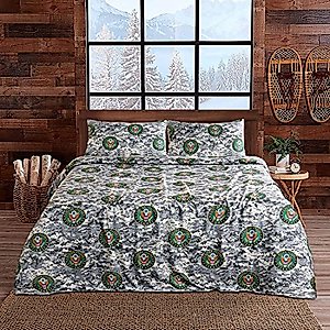 VISI-ONE US Army Camouflage Twin Sheet Set - 3 Piece Military Camo Bedding - Premium Microfiber Super Soft Plain Weave Fabric - Easy Care Machine Washable Army Bedding for Bedroom