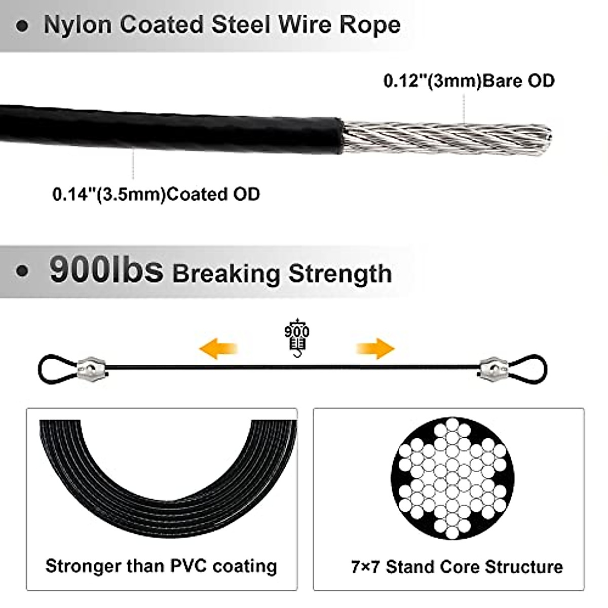 Sun Shade Sail 16'x16' Cream & Shade Sail Hardware Kit with Nylon Coated Cable Wire