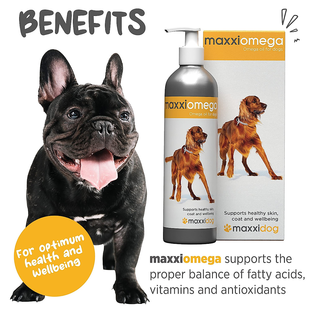 maxxipaws maxxiomega Omega 3, 6 & 9 Oil Supplement - Skin & Coat Support for Dogs, 10oz