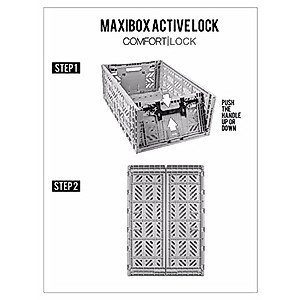 AYKASA Collapsible Storage Bin Container Basket Tote, Folding Basket Crate Container : Storage, Kitchen, Houseware Utility Basket Tote Crate = Maxi-Box Comfort Lock (Navy)